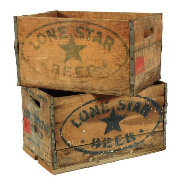 Two Lone Star Beer Wooden Crates