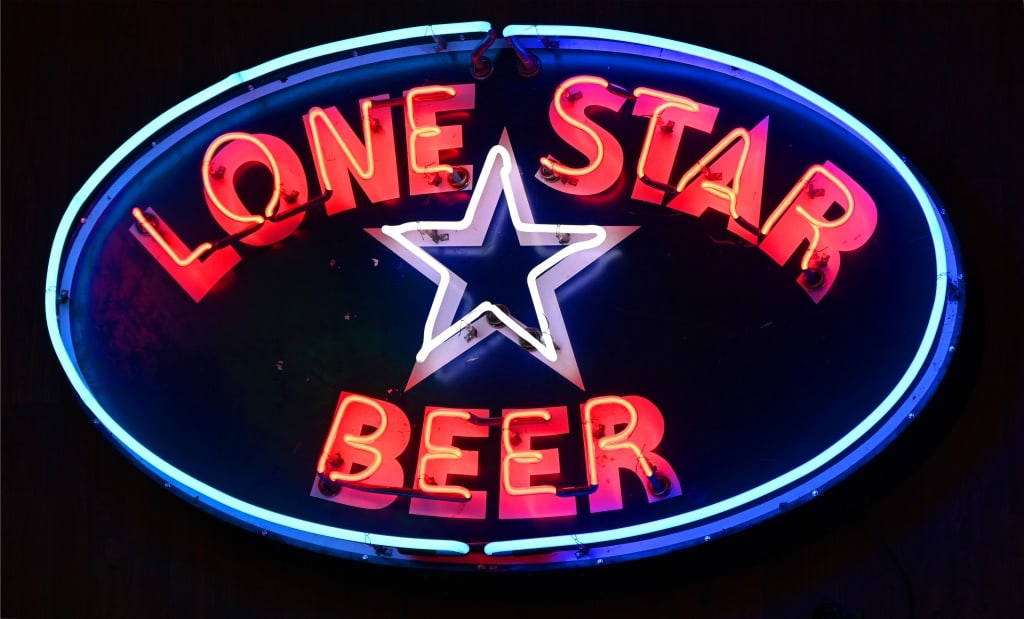 Lone Star Beer Oval Neon Porcelain Sign Auction
