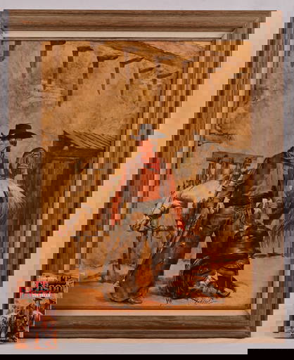 "the Texan", Guy Deel Original Oil Painting