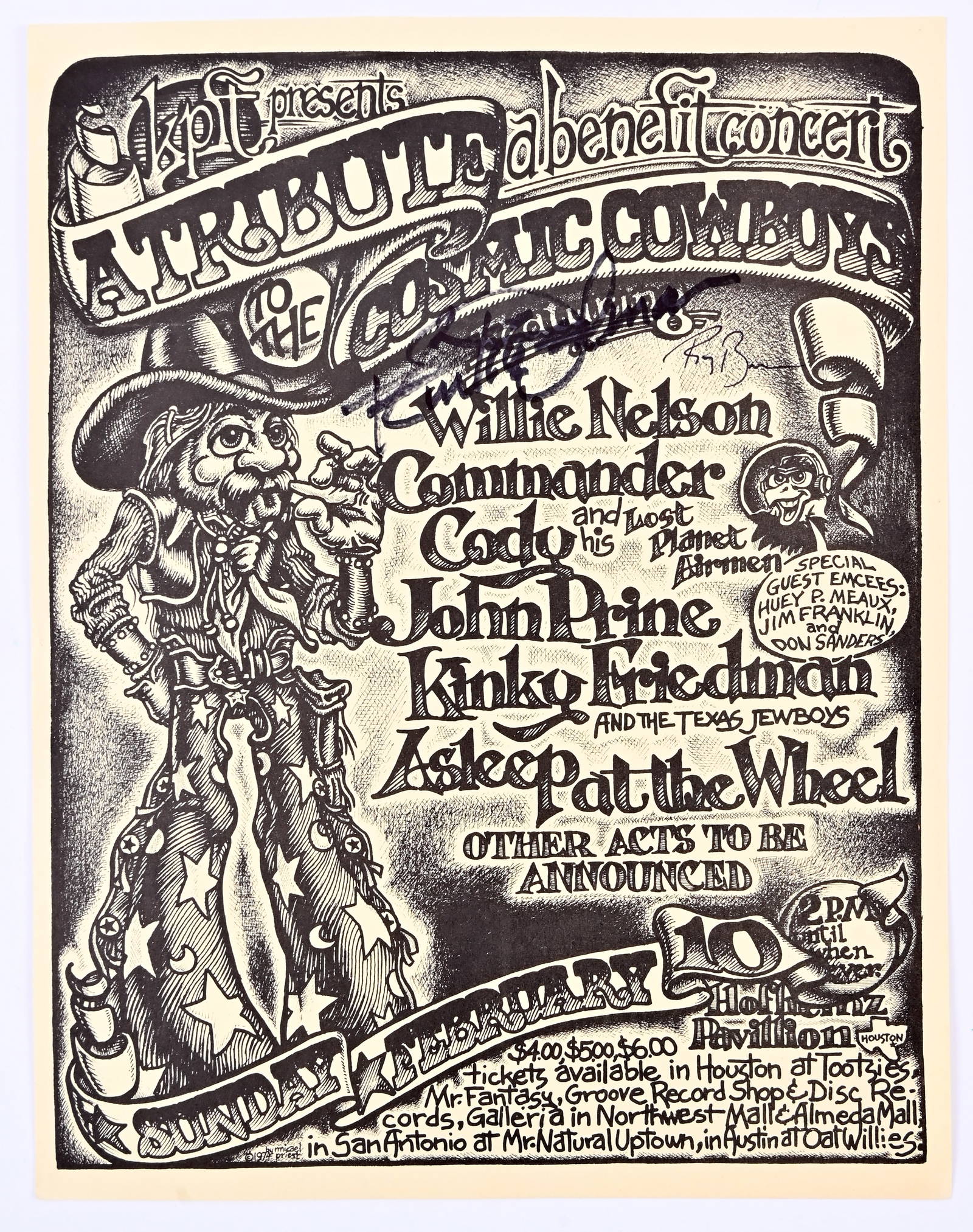 Scarce Double-signed Handbill By Micael Priest Auction