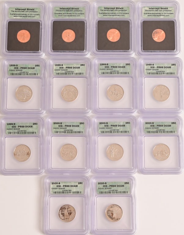 (14) Icg Lincoln Pennies And Us State Quarters Auction
