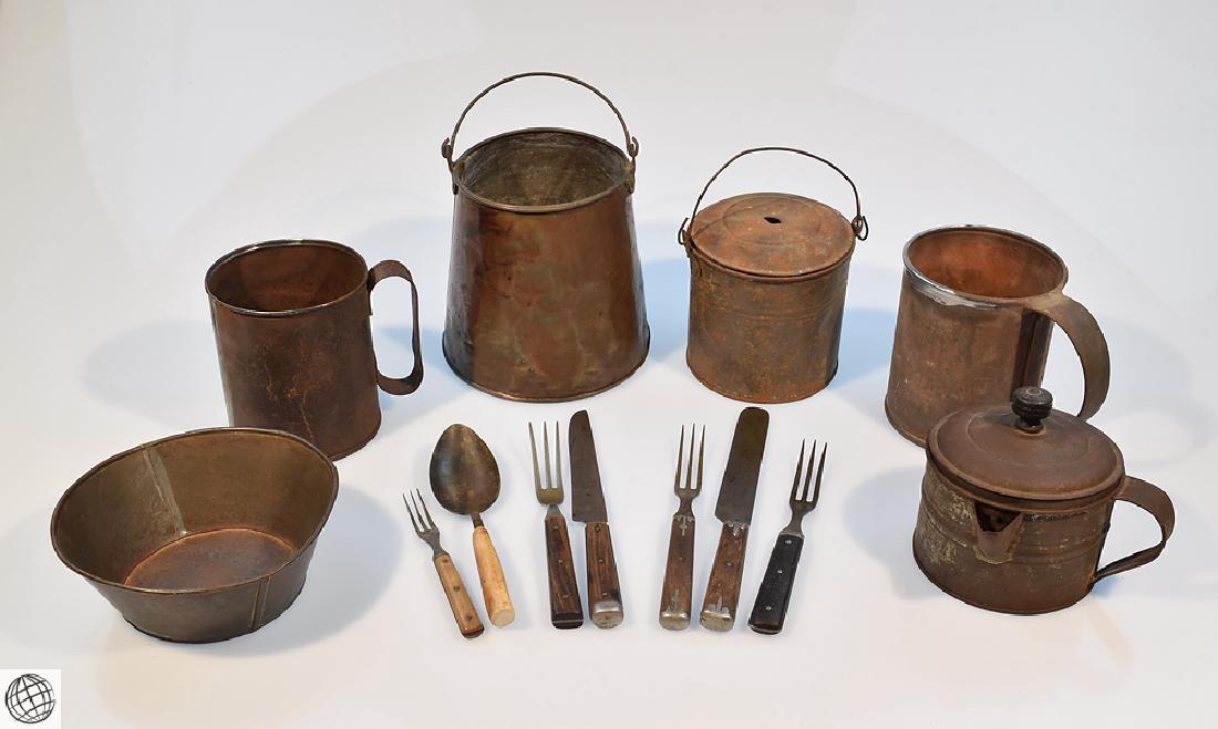 13Pcs MESS KIT Civil War Era Estate Metal Cooking