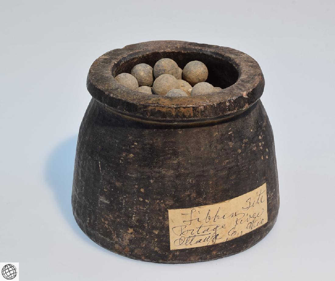Authentic REVOLUTIONARY WAR MUSKET BALLS IN STONE JAR