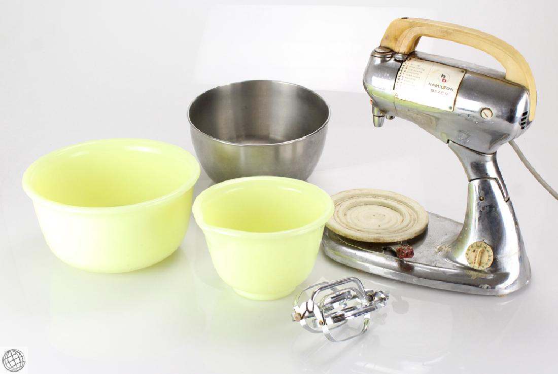 6Pcs Vintage Hamilton Beach SCOVILL CHROME STAND MIXER