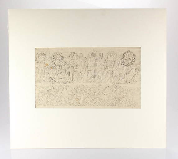 Antique Old Master Pen And Ink Drawing Mythological