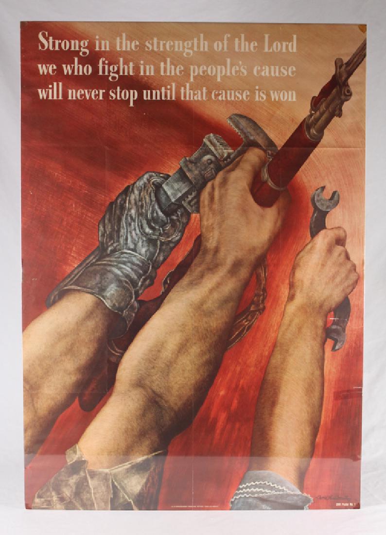 WWII Propaganda Poster STRONG IN THE STRENGTH OF THE