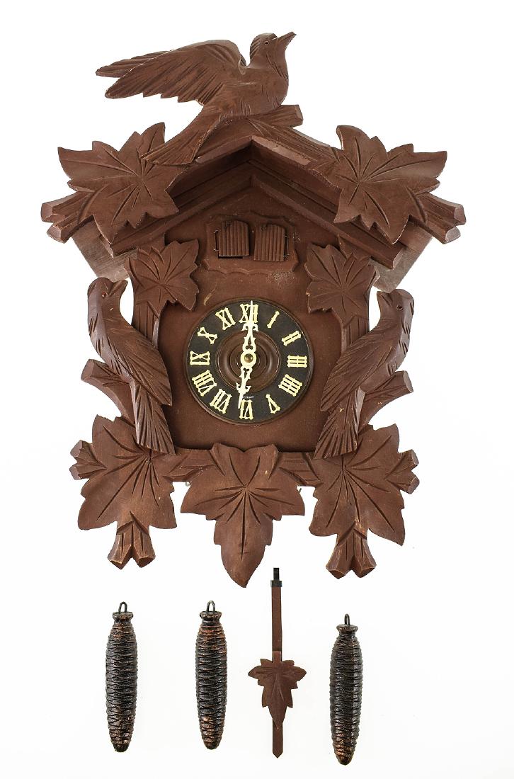 Cuckoo Quail Clock Vintage Original German Black Forest