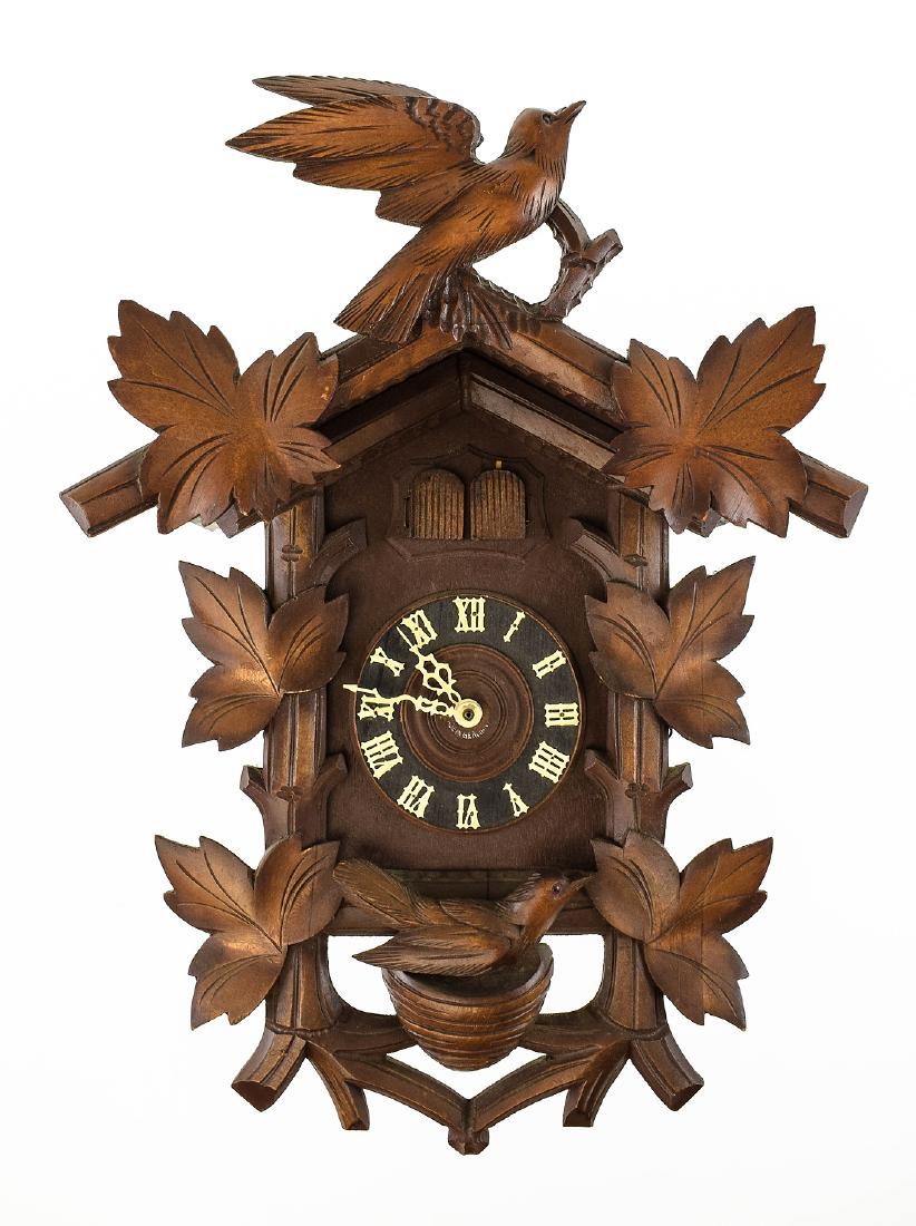 Cuckoo Clock Case Vintage Battery Powered Black Forest