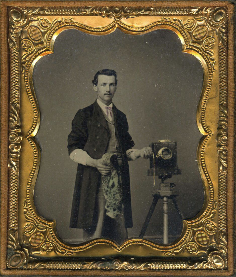 PHOTOGRAPHERS WITH THEIR CAMERAS: A PAIR OF TINTYPES
