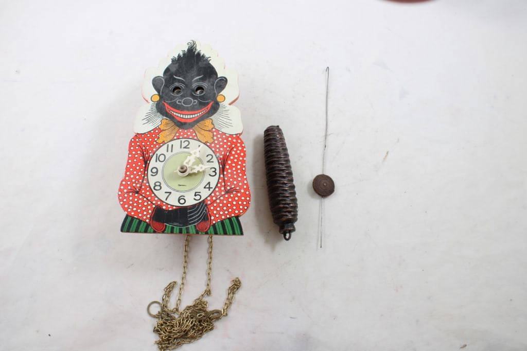 Antique Black Americana Clock Germany H. Eule Auction