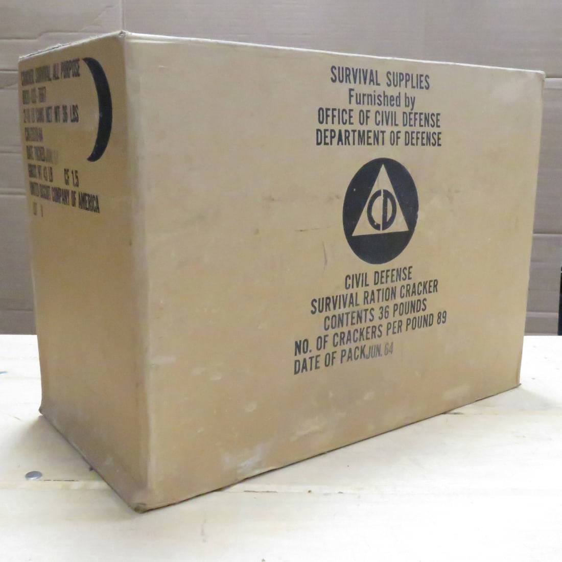 Civil Defense Survival Crackers 36# June 1964 Auction