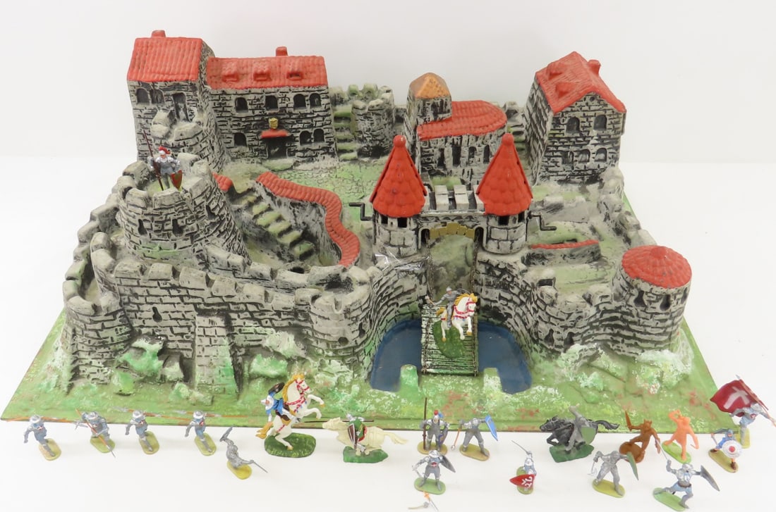 Elastolin Ritterburg O&m Hausser Castle Play Set Auction
