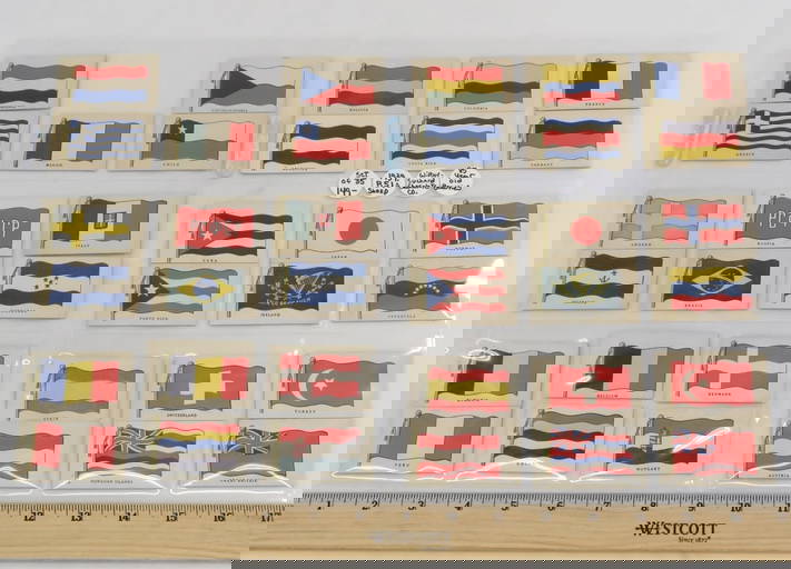 Set Of 36 Wilbur Suchard Chocolate Flag Cards