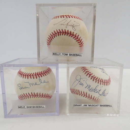 Sam Mele, Tom Kelly & Jim Grant Signed Balls