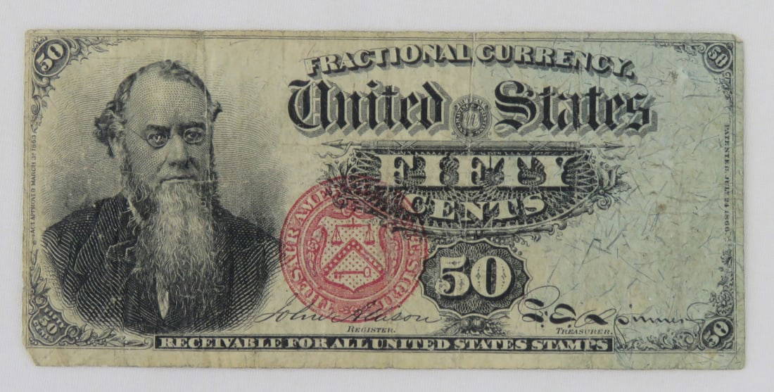 1866 50 Cent Fractional Currency Note Fr 1376 Auction