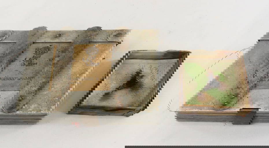 Vintage 7 Page Metal Fly Box With Flies