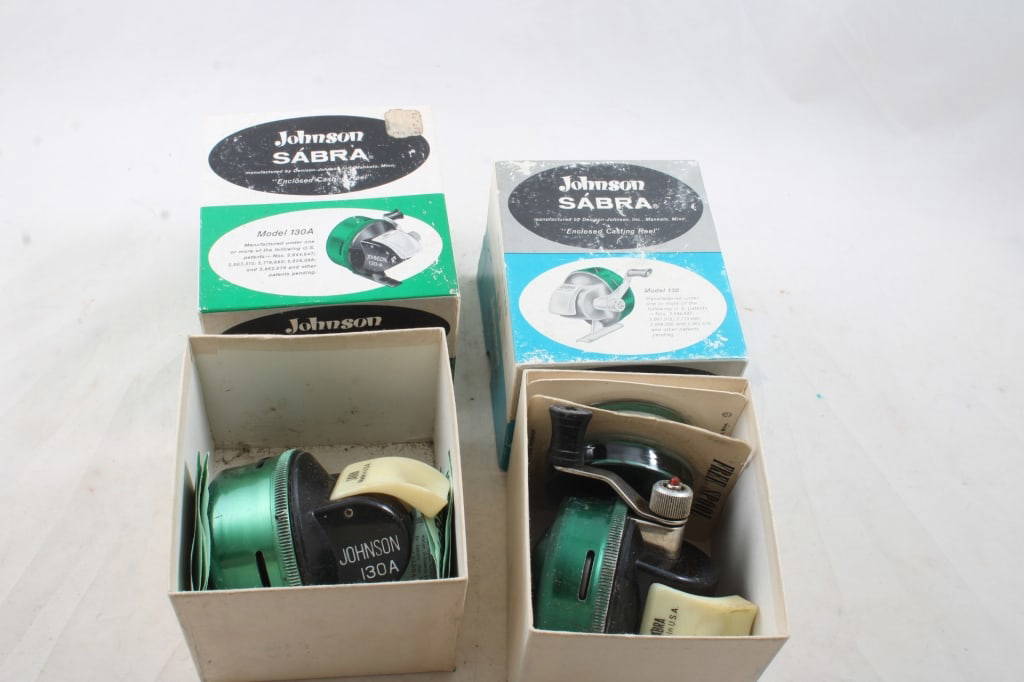 2 Johnson Sabra Fishing Reels #130, #130a Auction
