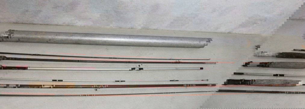 3 Fishing Rods & Fishing Rod Parts In Tube Auction