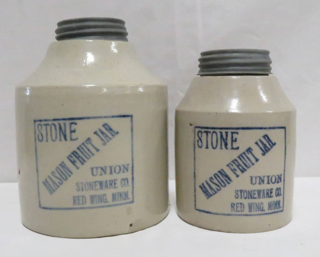 2 Red Wing Union Stoneware Mason Fruit Jars Auction