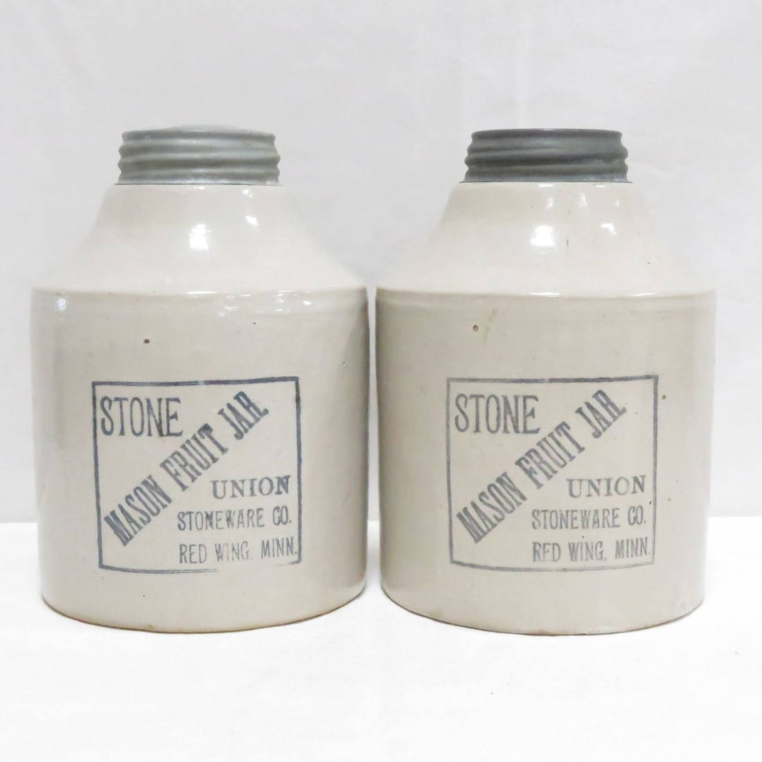 2 Red Wing Union Stoneware Mason Fruit Jars Auction