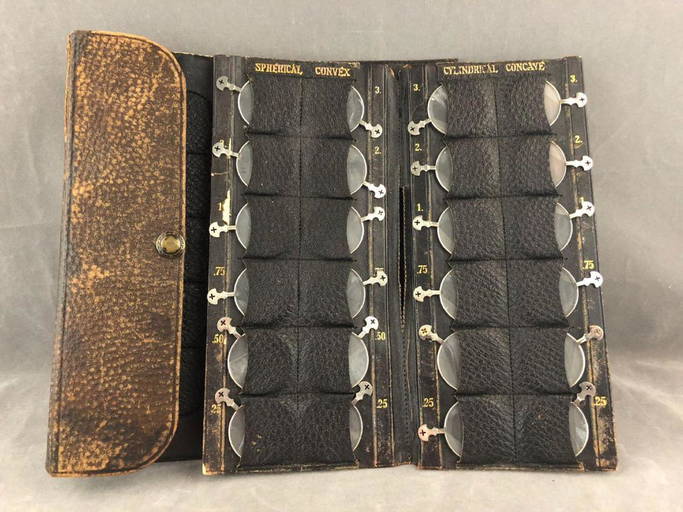 Antique Optometrist's Eyeglass And Lens Testing Kit