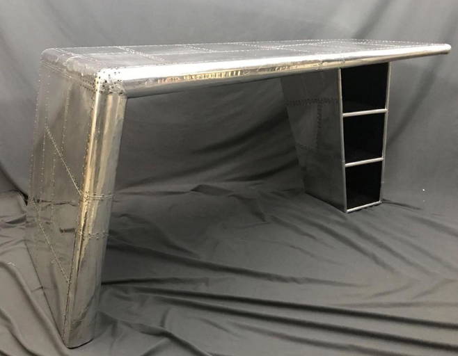 "airplane Wing" Aviator Valkyrie Riveted Aluminum Desk