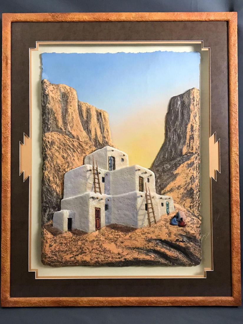 Signed Southwest Artist John Bader 3d Mixed Media