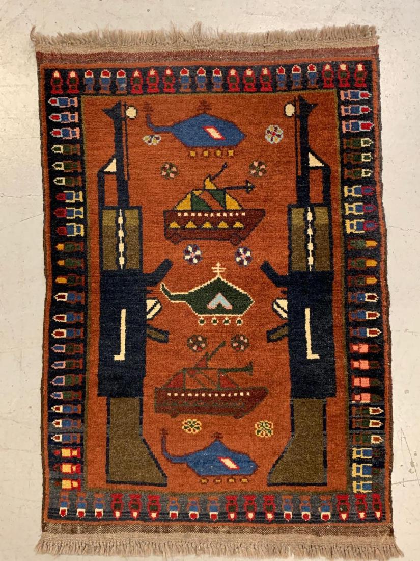Afghan War Rug, Soviet Conflict, Circa 1980