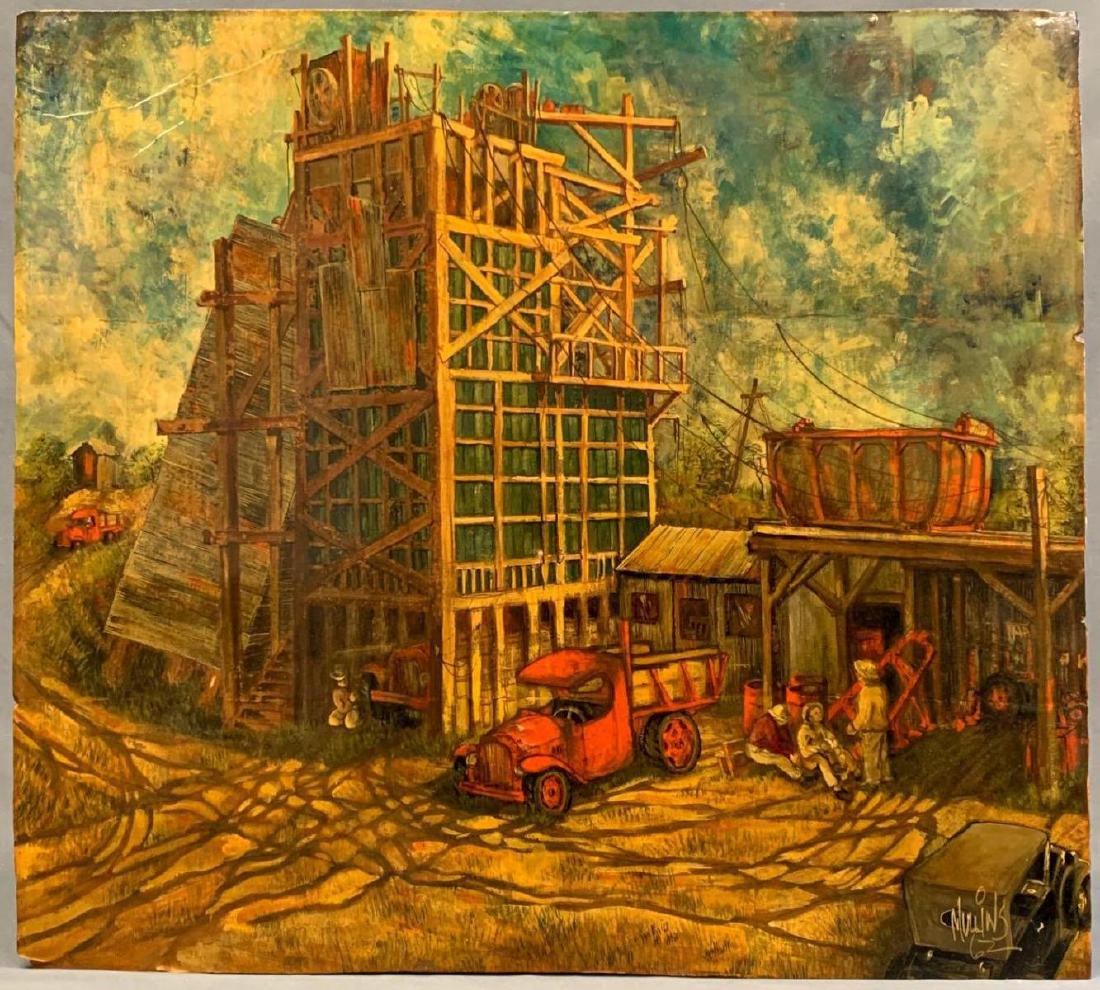 Bert Mullins, Oil on Cardboard, Important WPA Mural