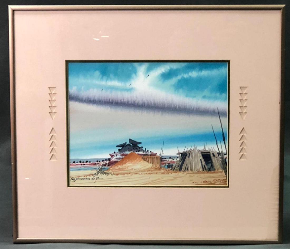 Baje Whitethorne, Navajo, Desert Landscape, Watercolor