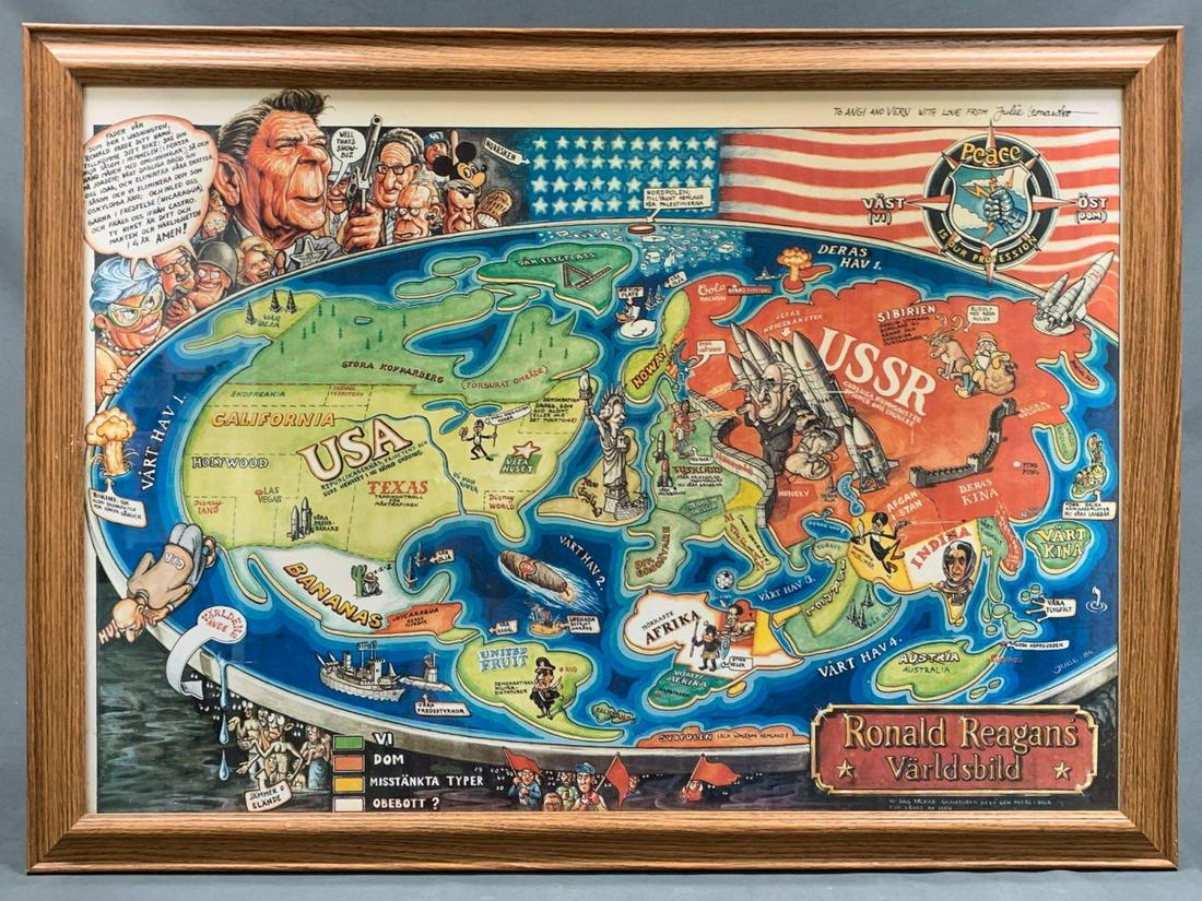 Political Cartoon Map, "Ronald Reagan's World", Sweden - Aug 04, 2019 ...