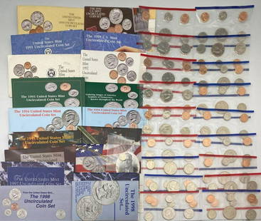 9 Us Mint Uncirculated Coin Sets