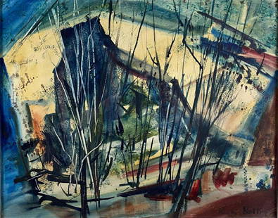 Rubi Roth Mid Century Brutalist Watercolor