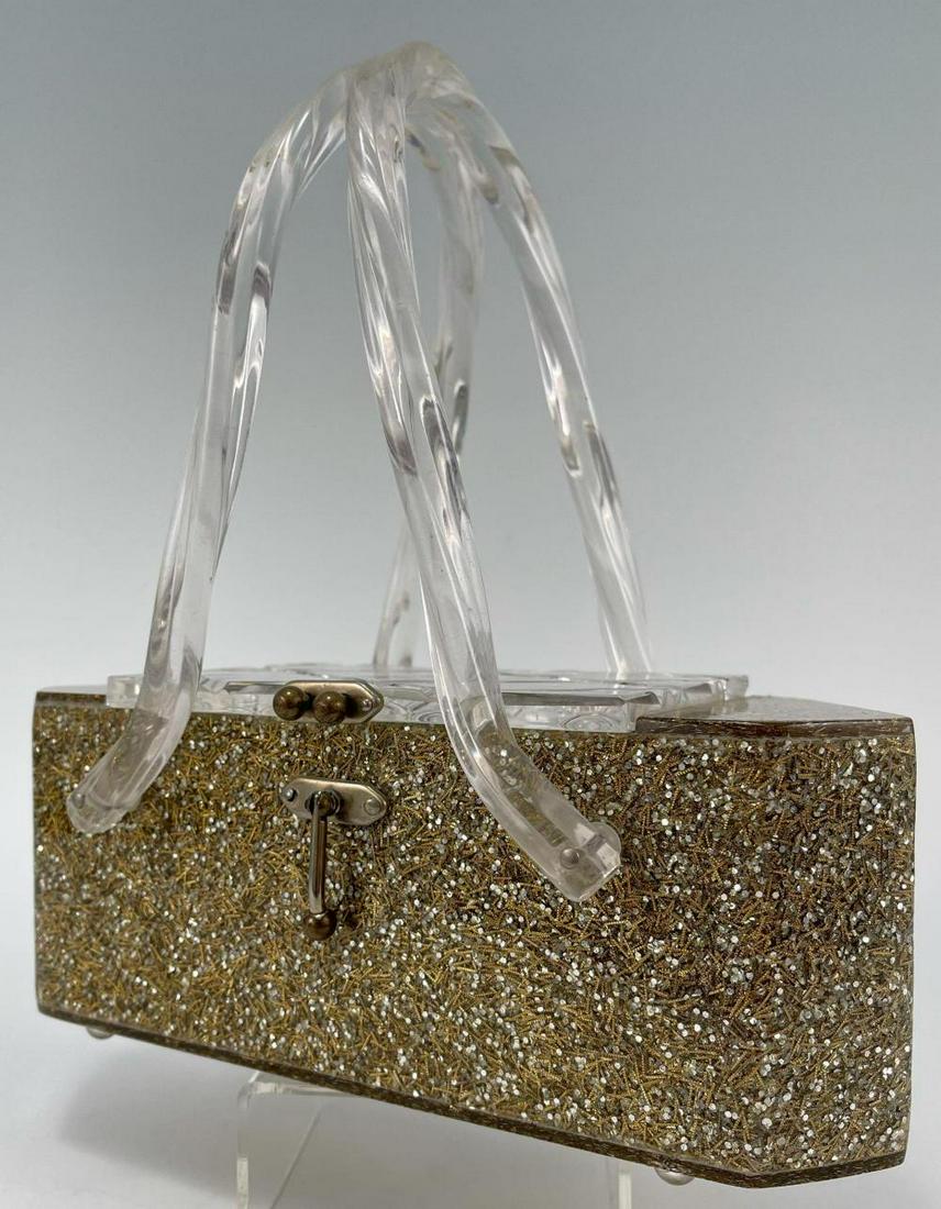Vintage Glitter Confetti Lucite Purse