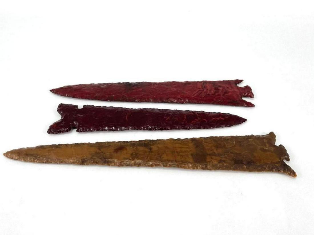 Three Large Native American Obsidian Spear Points (#0154) on Jan 09 ...