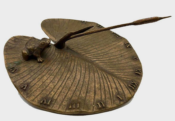 Bronze Frog On Lily Pad Sundial