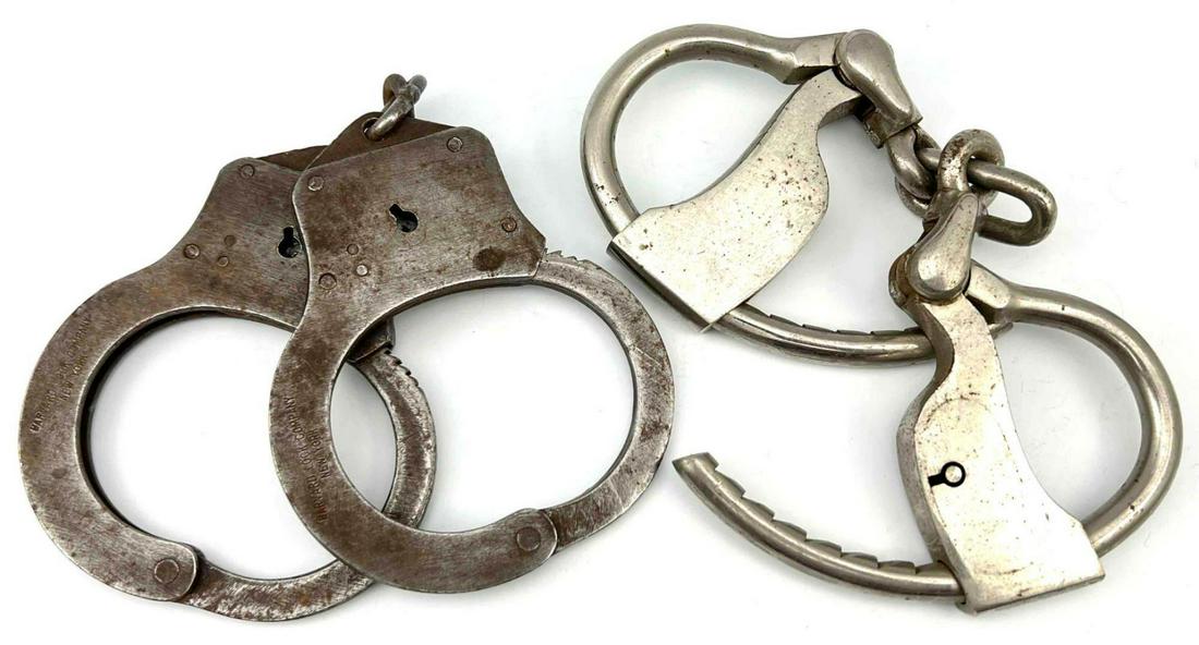 Rare Antique Tower's And Harvard Handcuffs