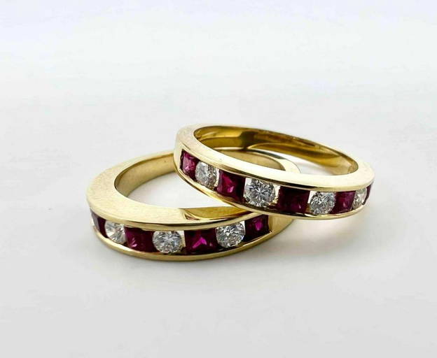 18K Diamond And Ruby Sister Rings (#0079) on Jan 08, 2023 | Clark's ...