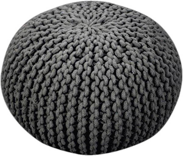 Herrington 20" Wide Round Pouf Ottoman Color: Dark Grey Nickname ...
