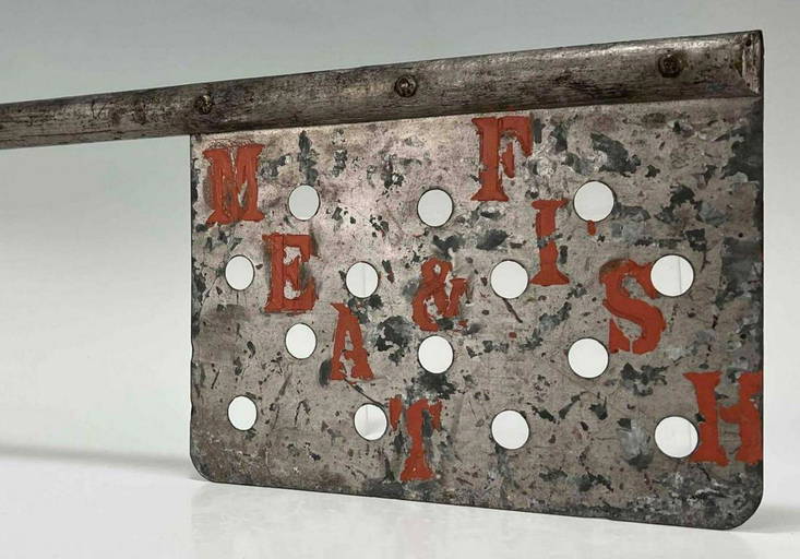 Antique Butcher And Fishmonger Cleaver Trade Sign