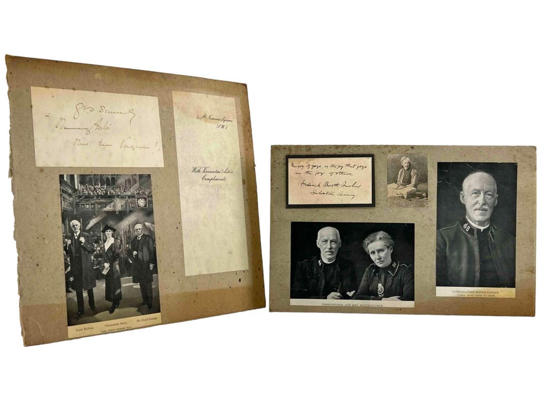 Autographs Of Frederick Booth-tucker (1853-1929) & Viscountess Nancy ...