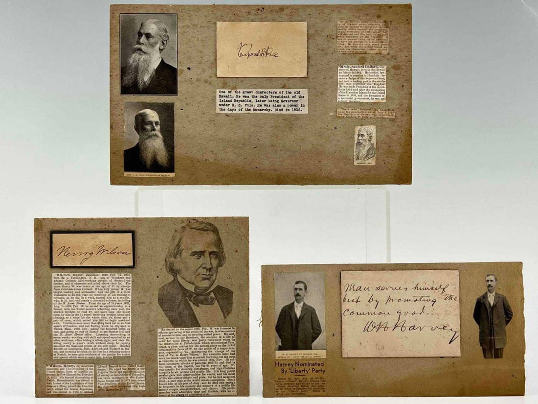 Political Autograph Group, Vice President Henry Wilson (1812-1875 ...