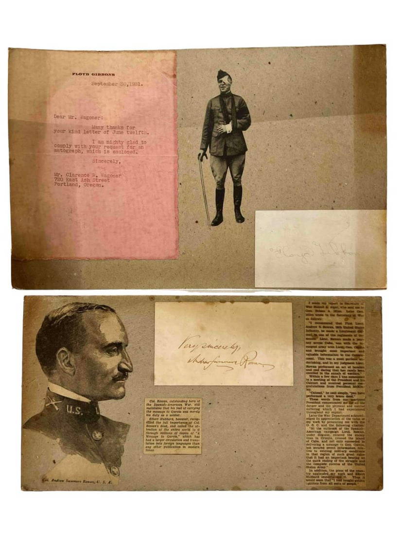 Autographs Of Col. Andrew Summers Rowan & Floyd Gibbons Auction