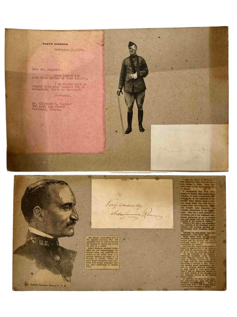 Autographs Of Col. Andrew Summers Rowan & Floyd Gibbons Auction