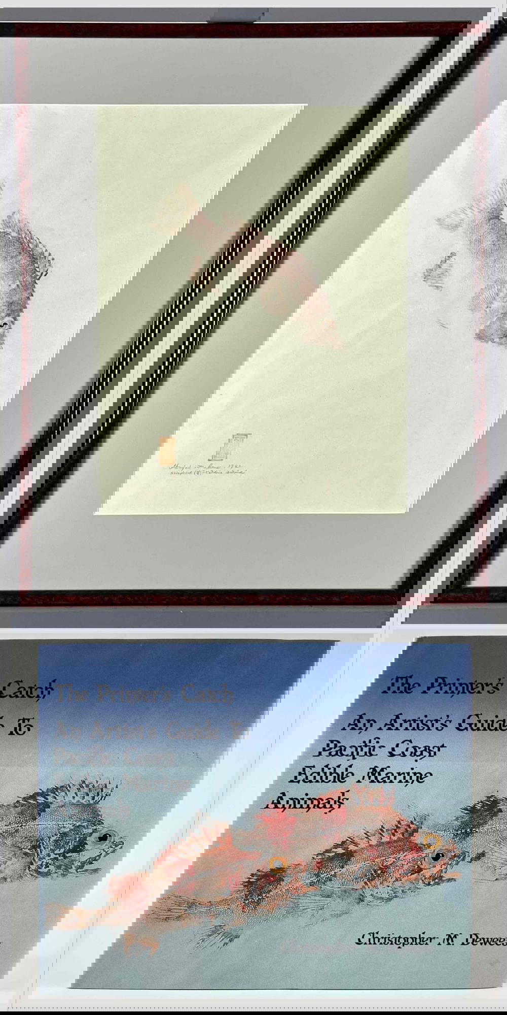 Christopher M. Dewees, Sheephead, Fish Print And Signed Book Auction