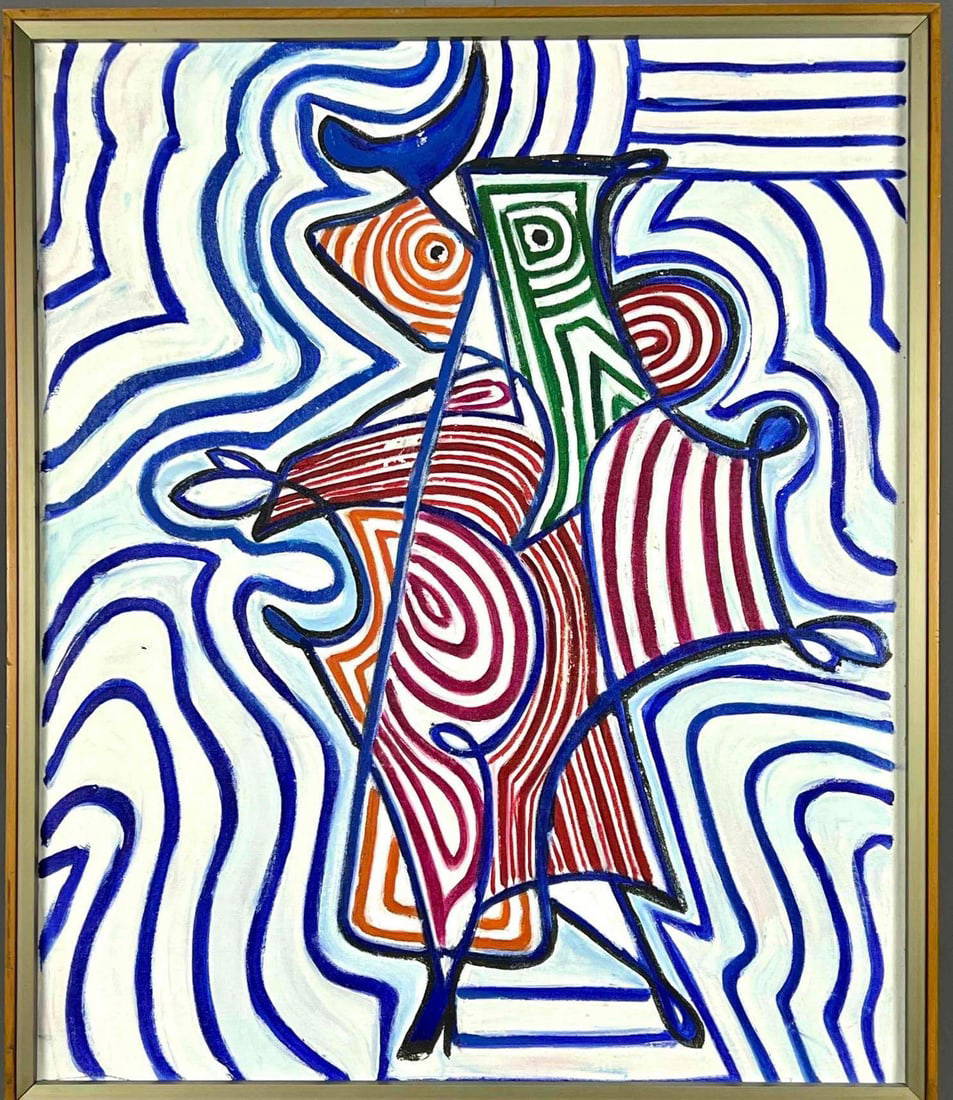 Mid 20th Century Abstract Oil On Canvas, Attributed To P. Callahan Auction