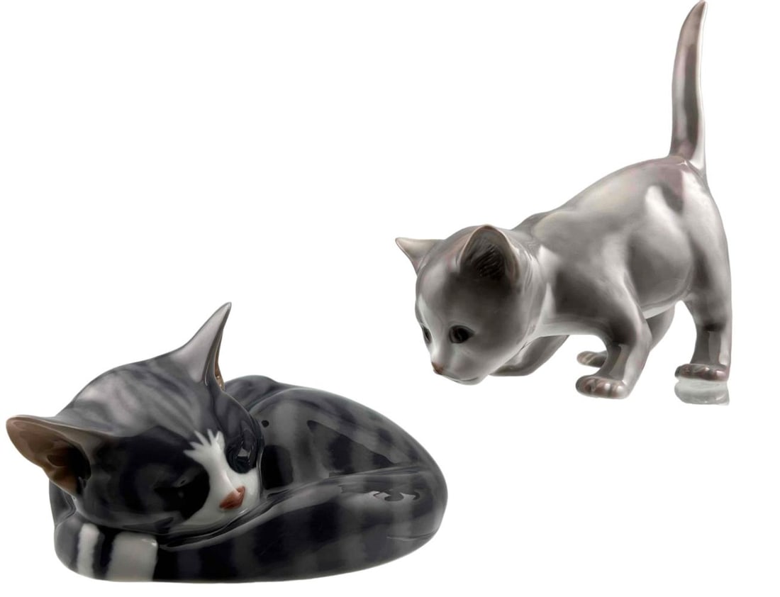 Bing & Grondahl, Royal Copenhagen Cat Figures Auction