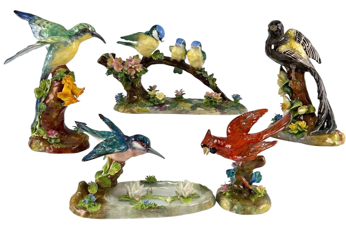 J.t. Jones Crown Staffordshire Porcelain Bird Figures Auction