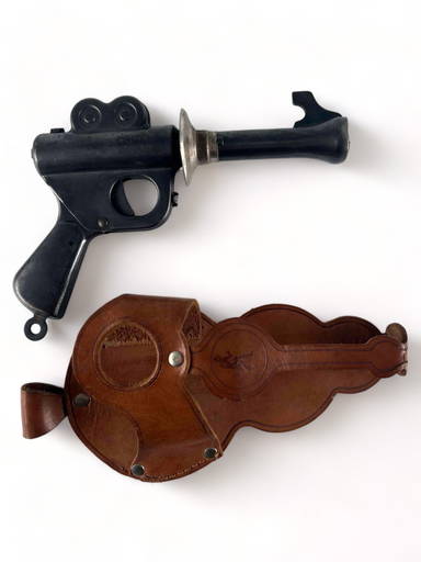 Ca. 1950's Buck Rodgers Toy Gun With Original Leather Holster
