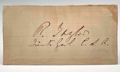 Richard Taylor, Confederate General Clipped Autograph Auction